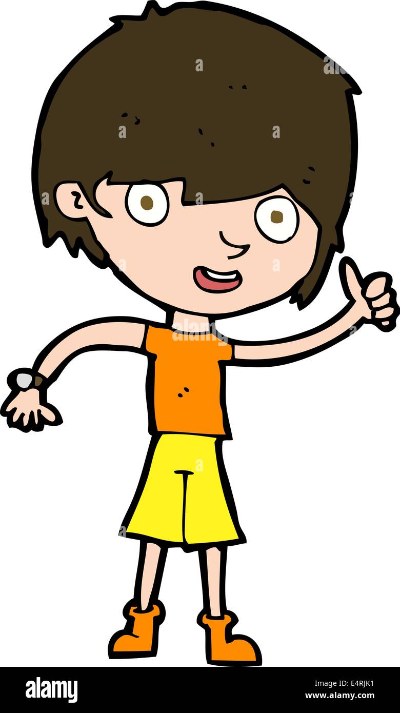 cartoon boy with positive attitude Stock Vector Image & Art - Alamy