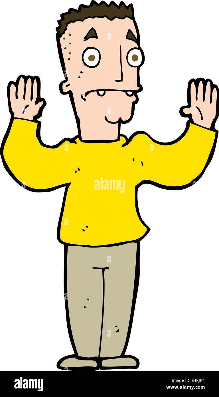 cartoon man surrendering Stock Vector Image & Art - Alamy