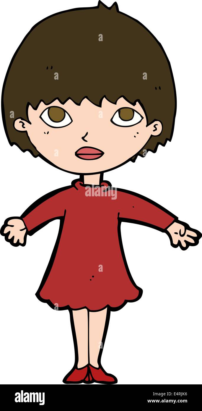 cartoon woman in dress Stock Vector Image & Art - Alamy