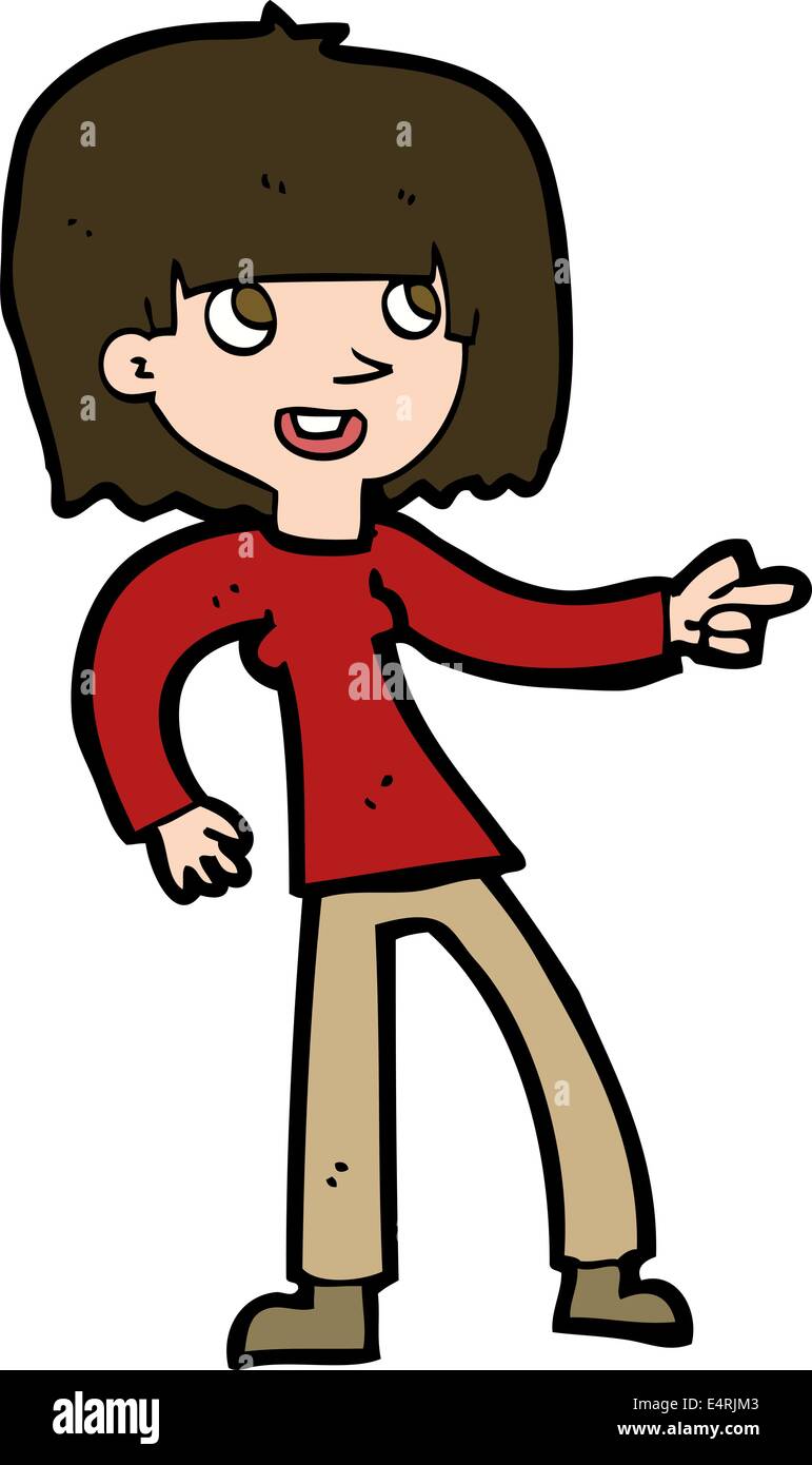 Cartoon woman laughing pointing hi-res stock photography and images - Alamy