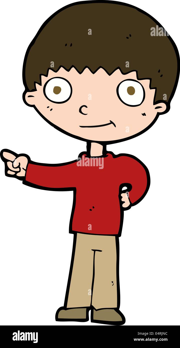 cartoon happy boy pointing Stock Vector Image & Art - Alamy