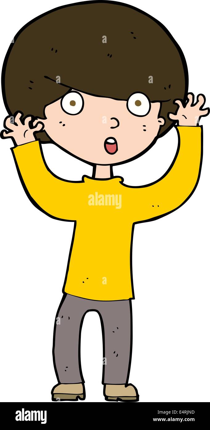 cartoon startled boy Stock Vector Image & Art - Alamy