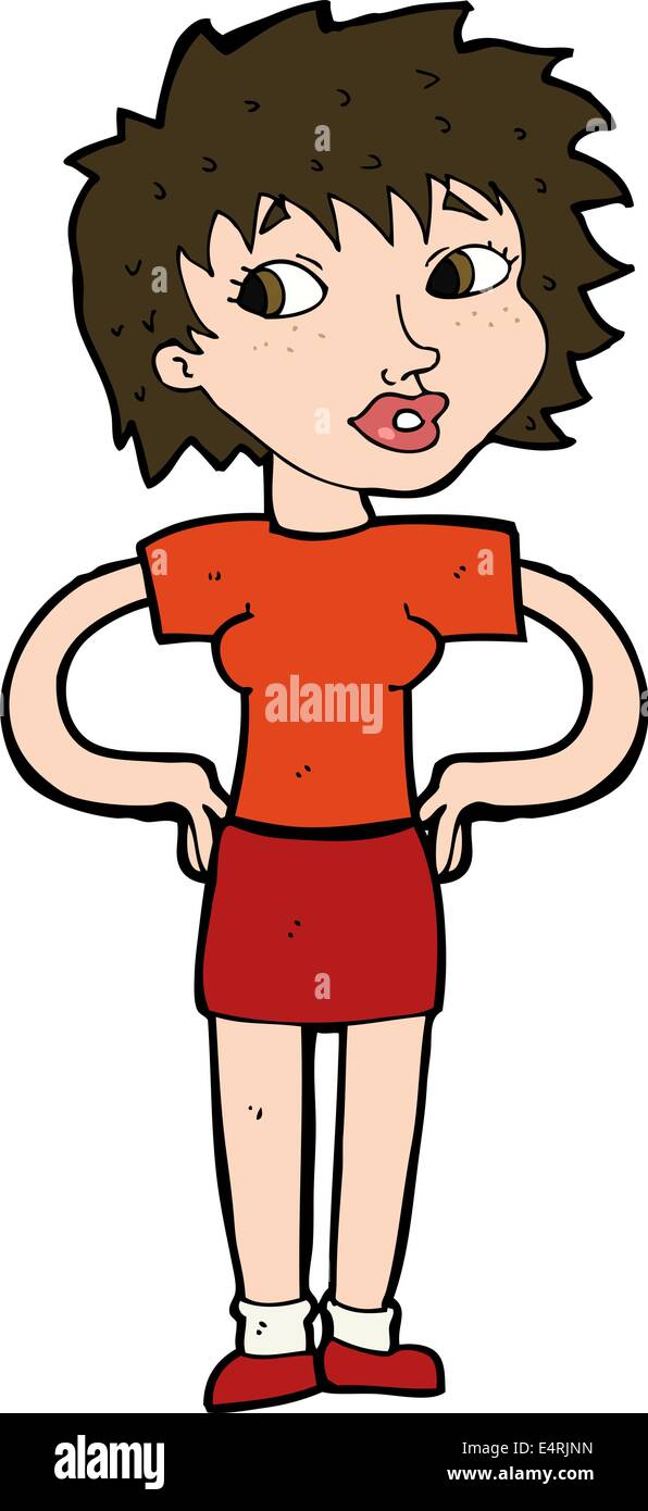 cartoon woman with hands on hips Stock Vector Image & Art - Alamy