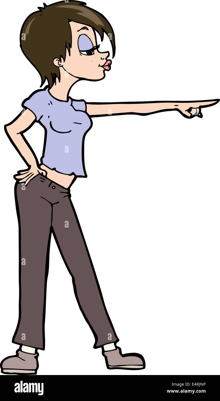 cartoon hip woman pointing Stock Vector Image & Art - Alamy
