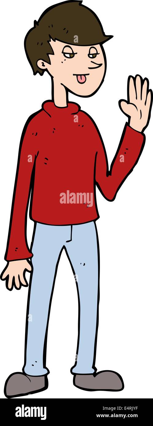 cartoon waving man Stock Vector Image & Art - Alamy