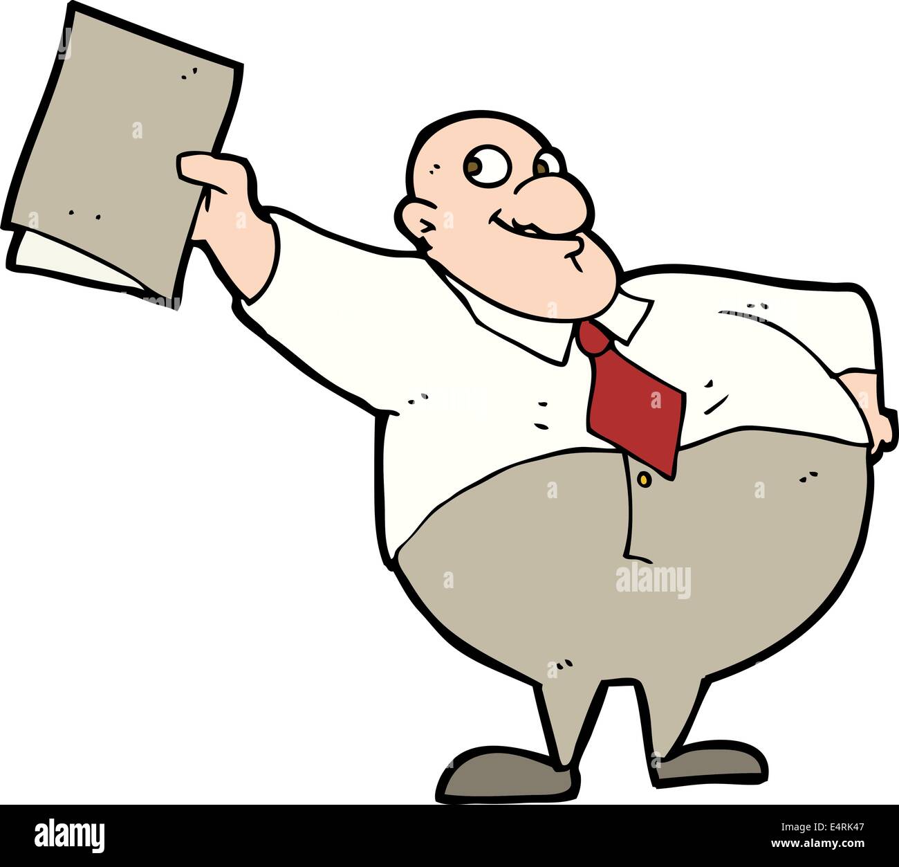 cartoon happy boss with file Stock Vector Image & Art - Alamy