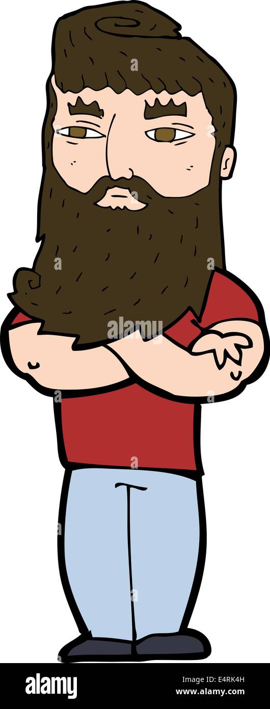 cartoon serious man with beard Stock Vector Image & Art - Alamy