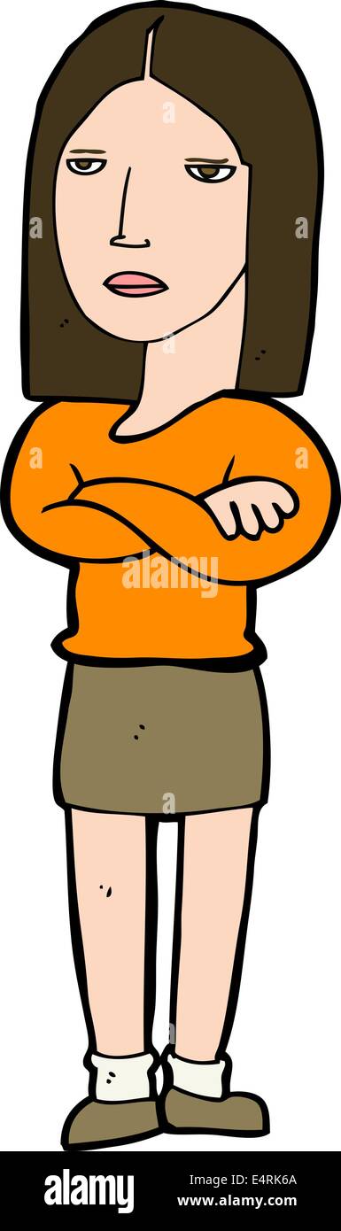 cartoon woman with folded arms Stock Vector Image & Art - Alamy