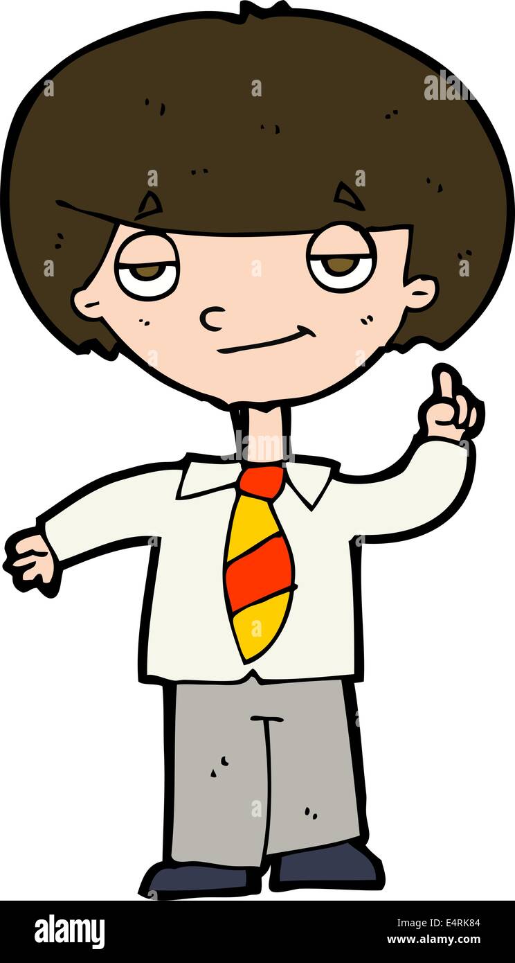 cartoon school boy answering question Stock Vector Image & Art - Alamy