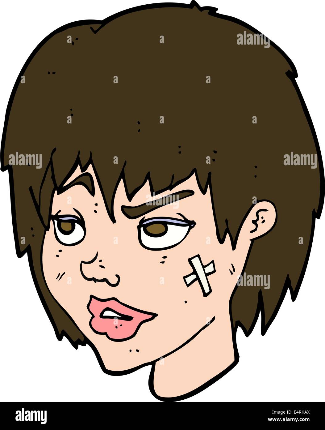 cartoon woman with plaster on face Stock Vector Image & Art - Alamy