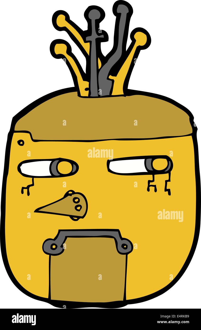 cartoon gold robot head Stock Vector Image & Art - Alamy