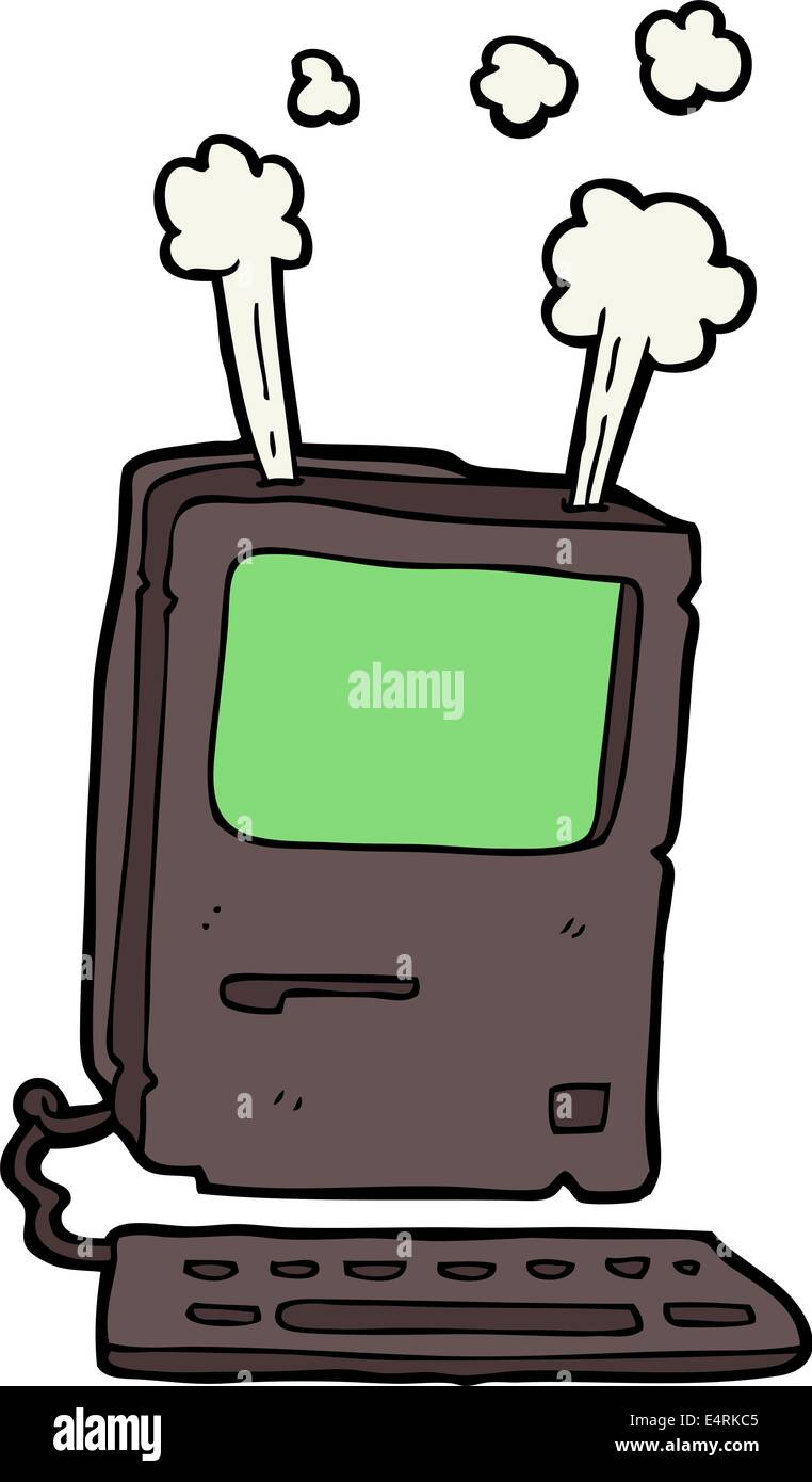 cartoon old computer Stock Vector Image & Art - Alamy
