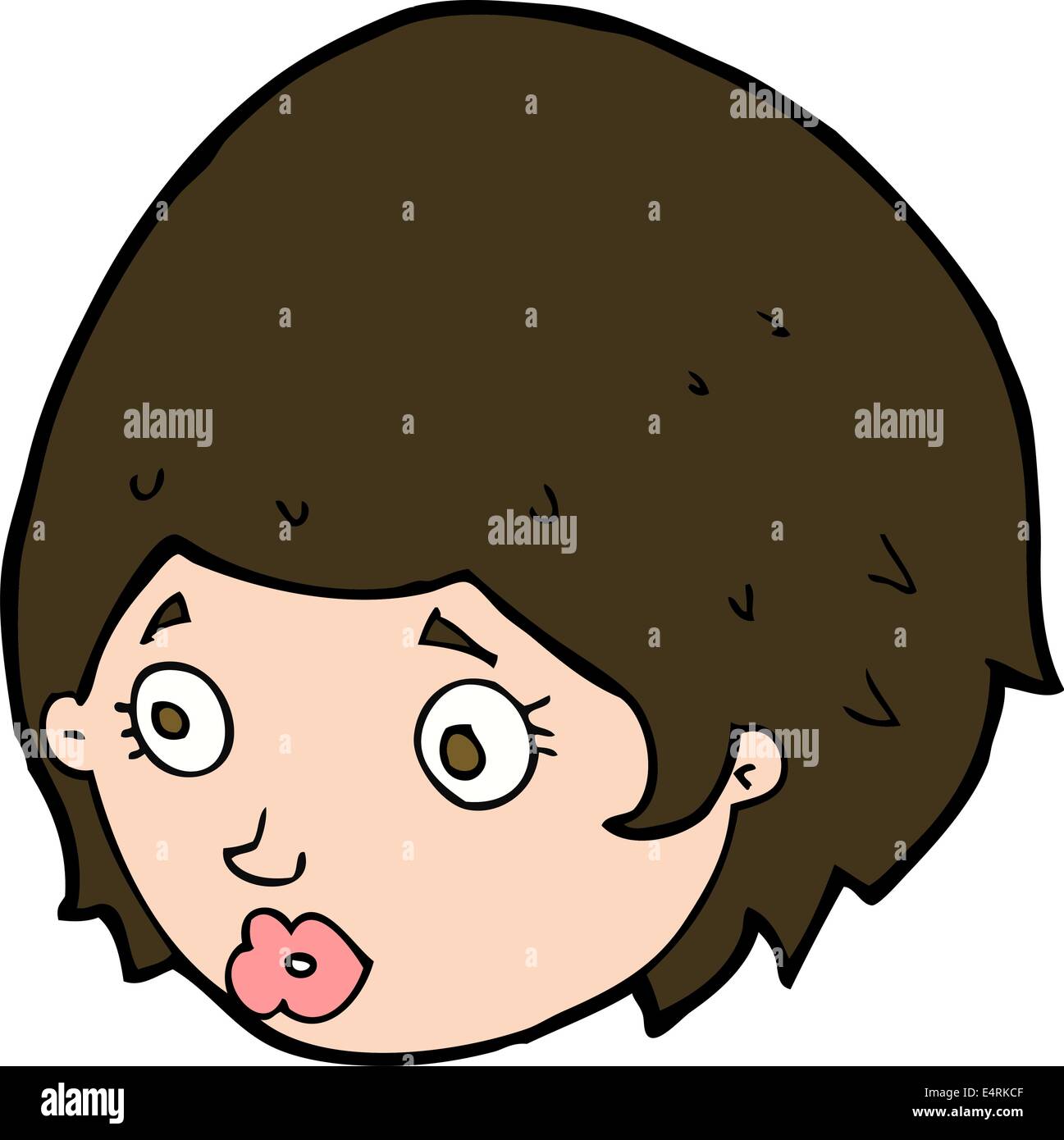 cartoon girl with concerned expression Stock Vector Image & Art - Alamy
