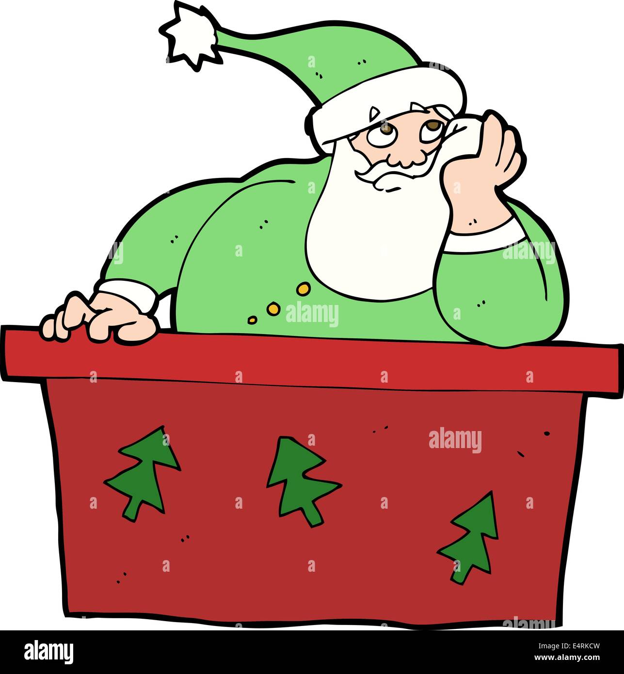 cartoon bored santa claus Stock Vector Image & Art - Alamy