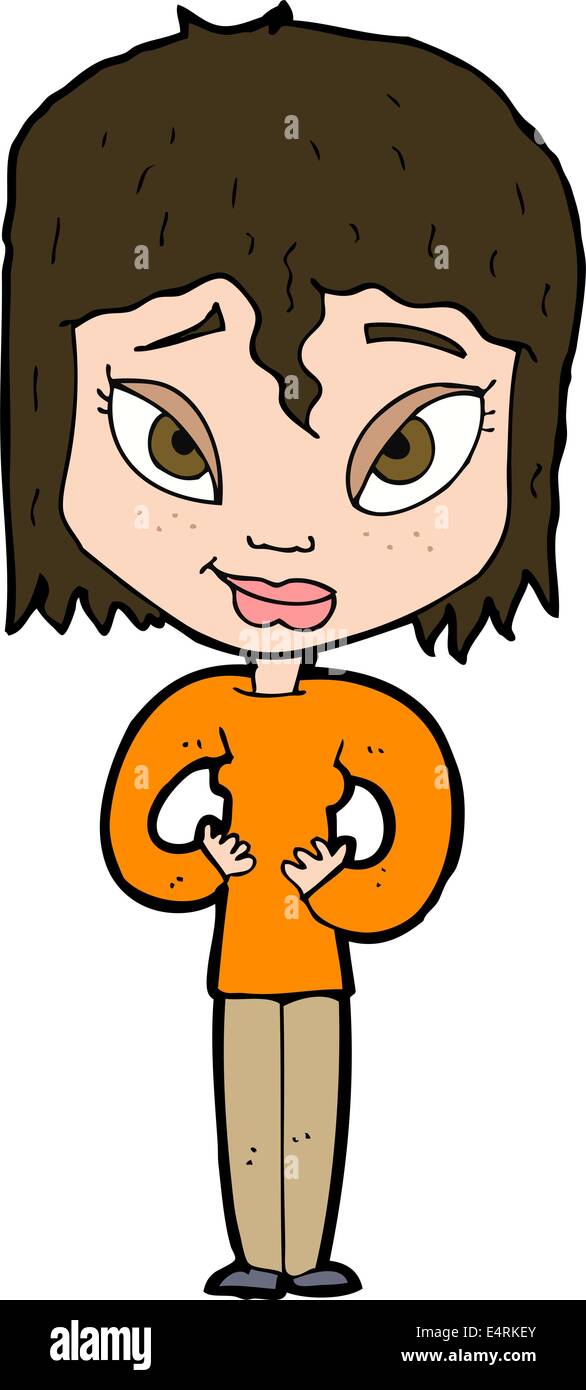 cartoon satisfied woman Stock Vector Image & Art - Alamy