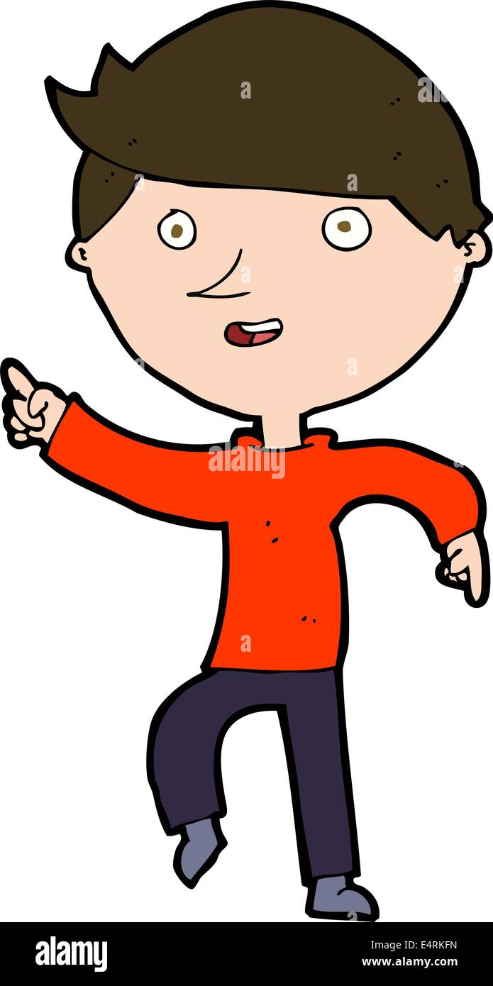 cartoon happy boy pointing Stock Vector Image & Art - Alamy