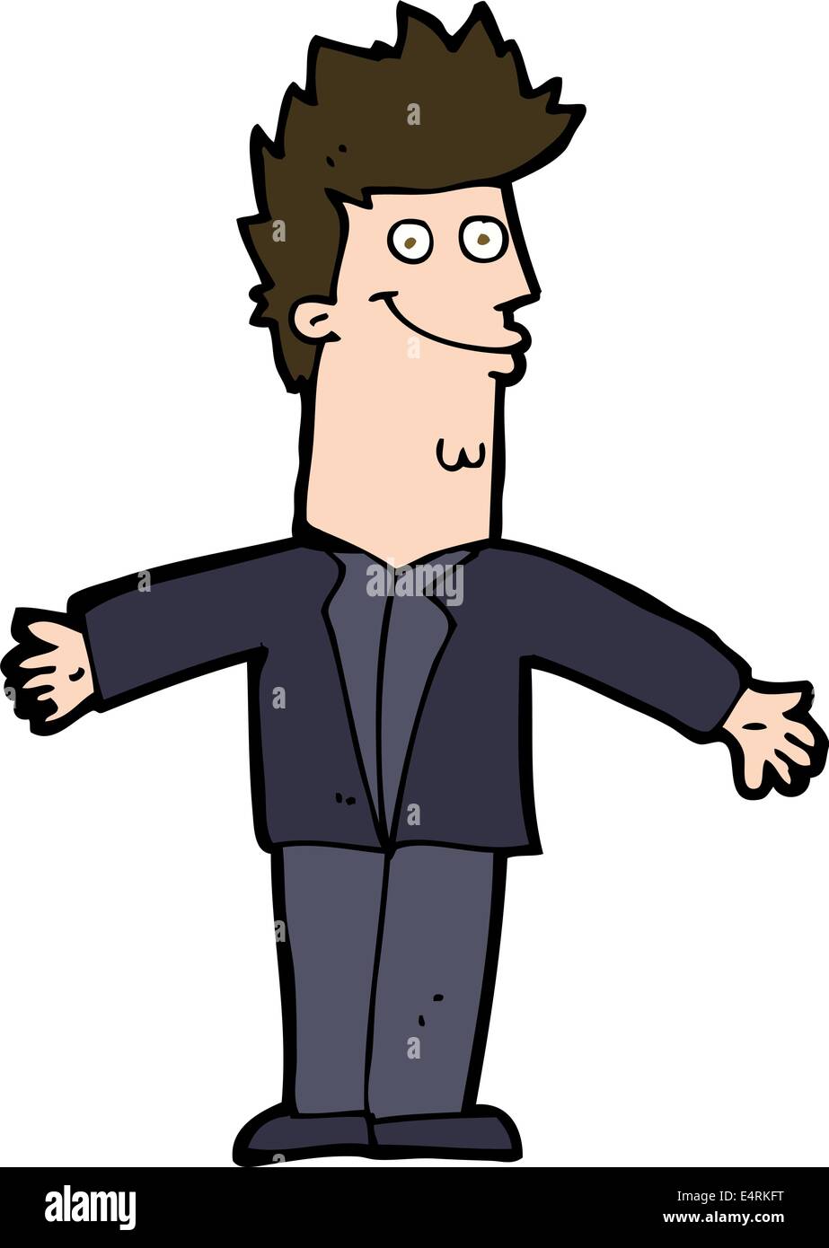 cartoon happy man with open arms Stock Vector Image & Art - Alamy