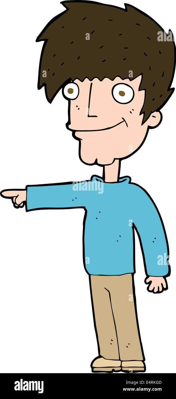 cartoon happy man pointing Stock Vector Image & Art - Alamy
