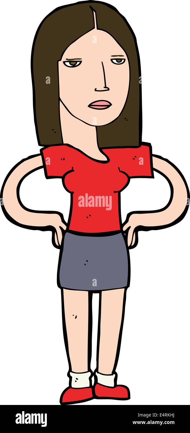 cartoon woman with hands on hips Stock Vector Image & Art - Alamy