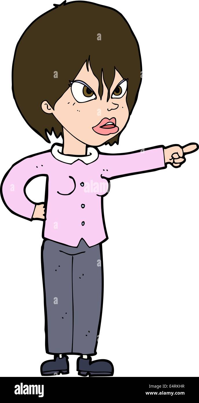 cartoon woman accusing Stock Vector Image & Art - Alamy