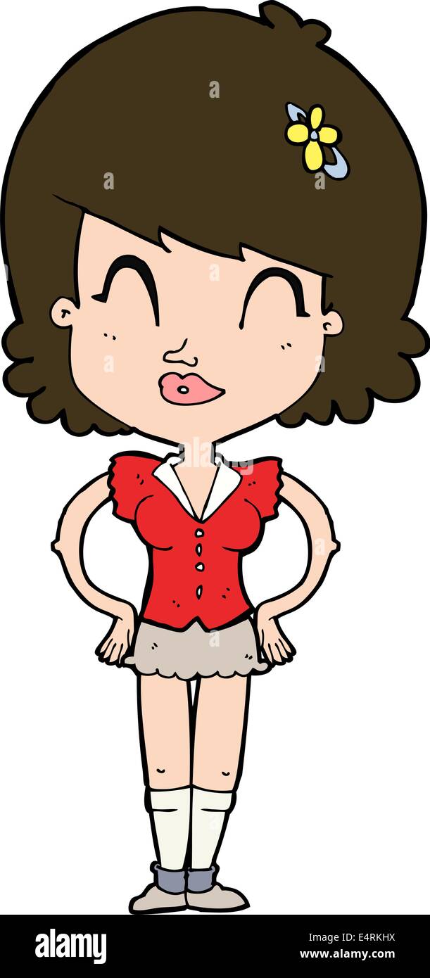 cartoon happy woman Stock Vector Image & Art - Alamy