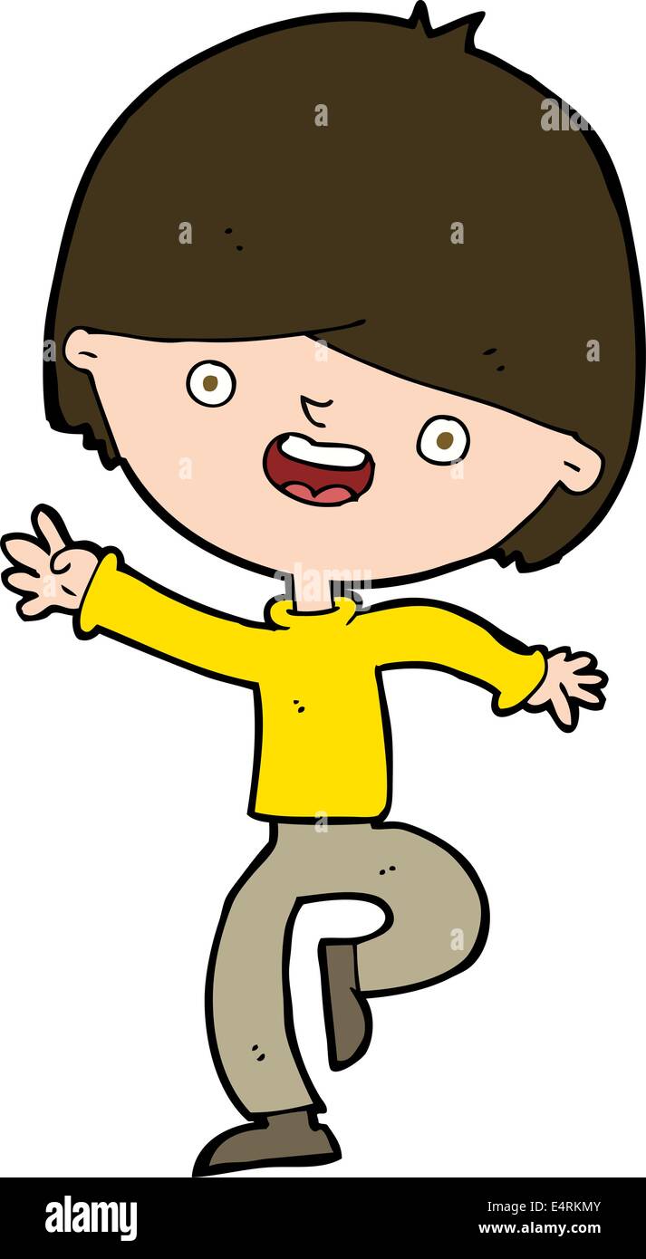 cartoon happy boy dancing Stock Vector Image & Art - Alamy