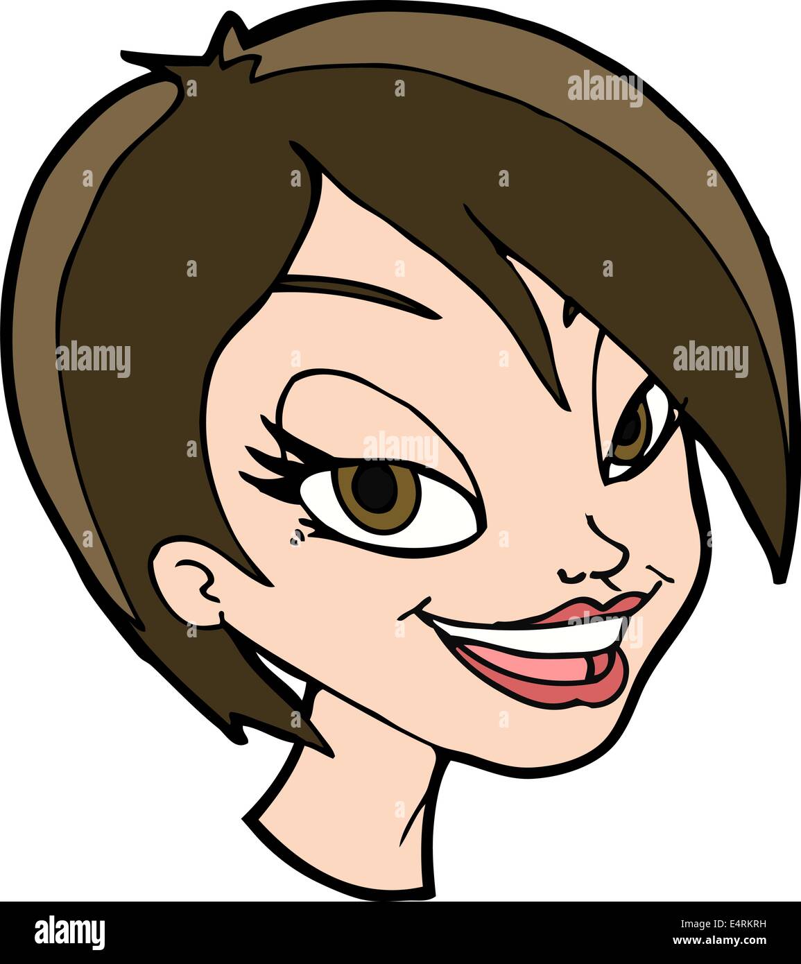 cartoon pretty female face Stock Vector Image & Art - Alamy