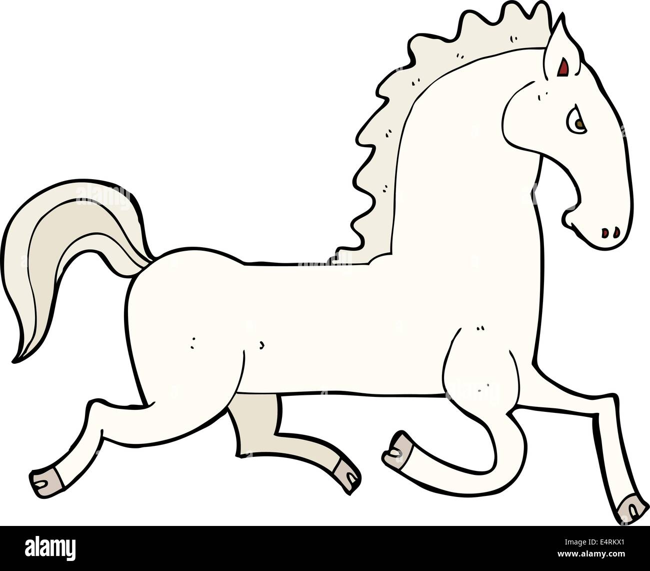 Cartoon running white stallion hi-res stock photography and images - Alamy
