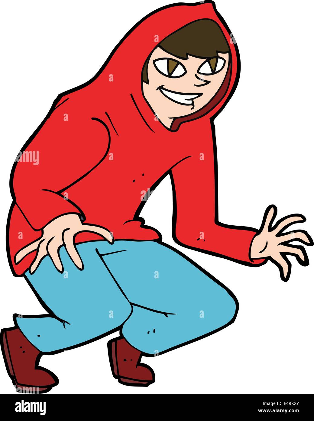 cartoon mischievous boy in hooded top Stock Vector Image & Art - Alamy