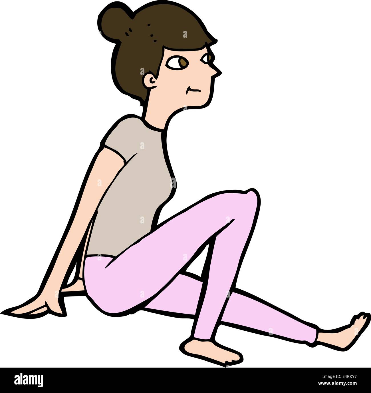 cartoon woman sitting Stock Vector Image & Art - Alamy