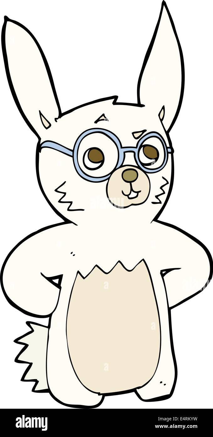 cartoon rabbit wearing spectacles Stock Vector Image & Art - Alamy