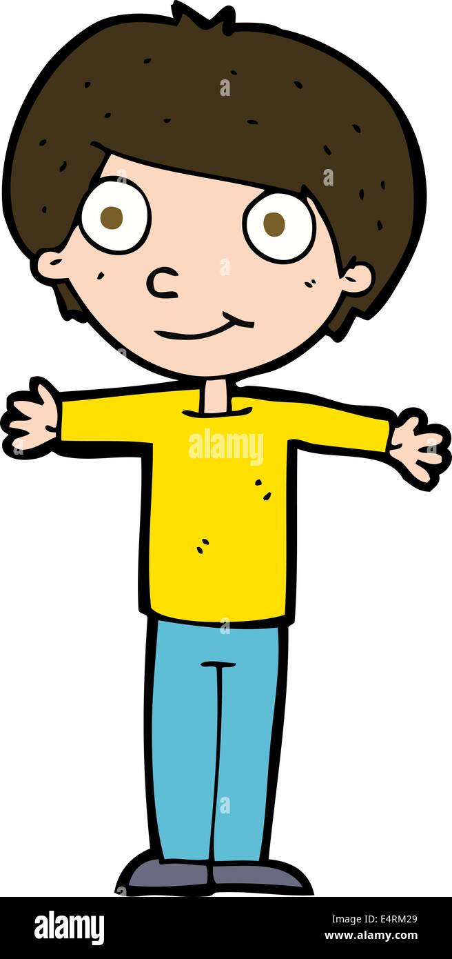 cartoon happy boy with open arms Stock Vector Image & Art - Alamy