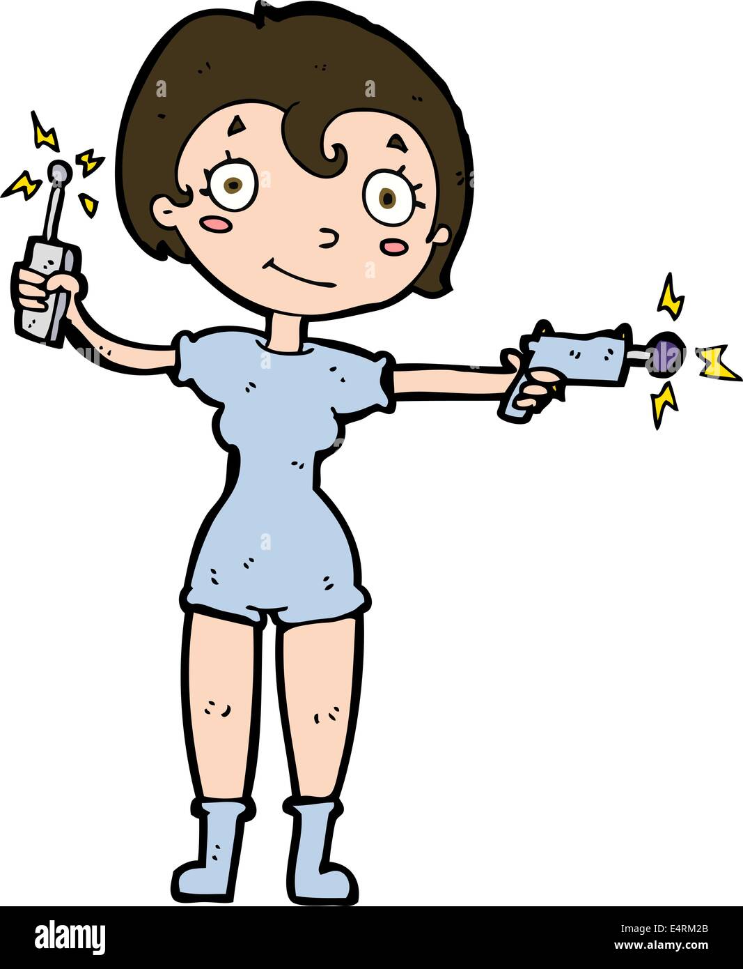 cartoon future space girl Stock Vector Image & Art - Alamy