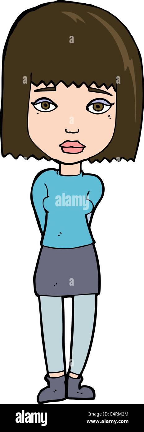 cartoon serious girl Stock Vector Image & Art - Alamy