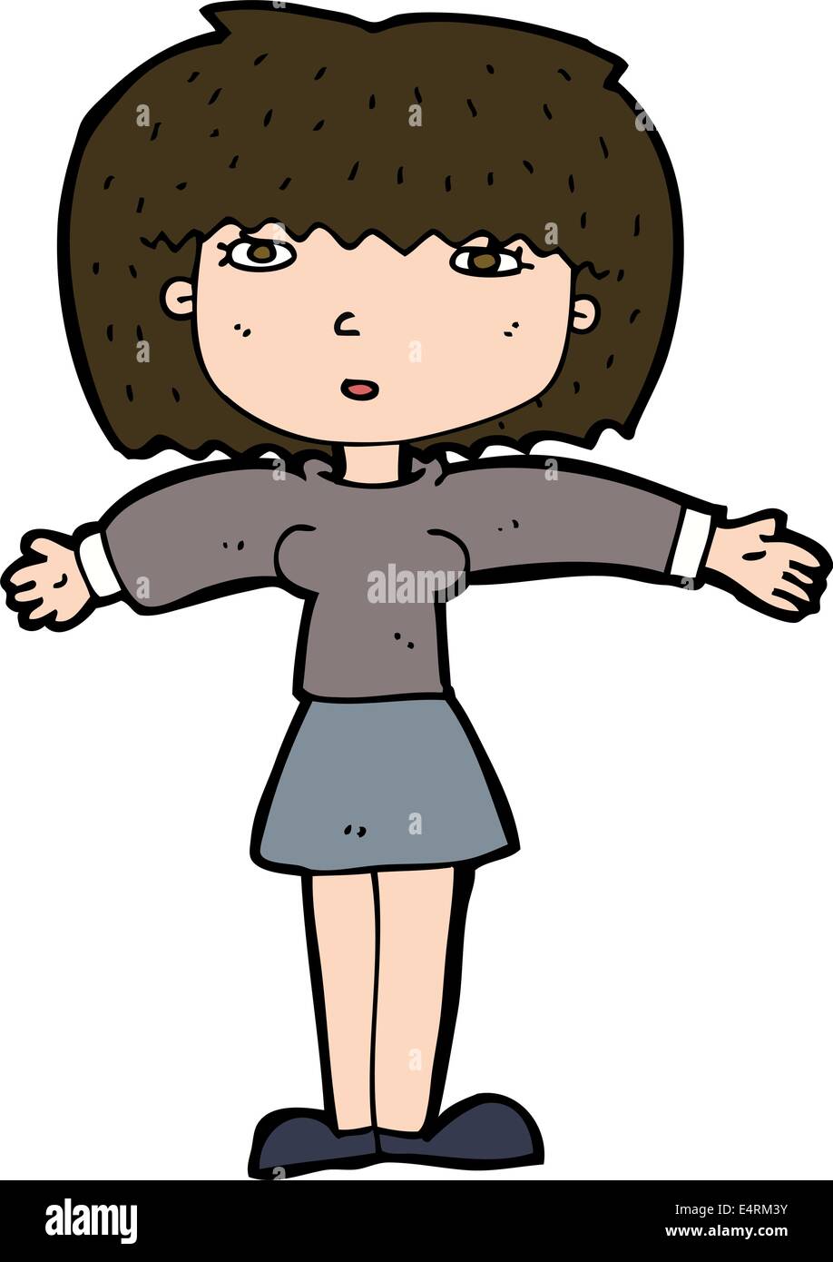 cartoon woman shrugging shoulders Stock Vector Image & Art - Alamy