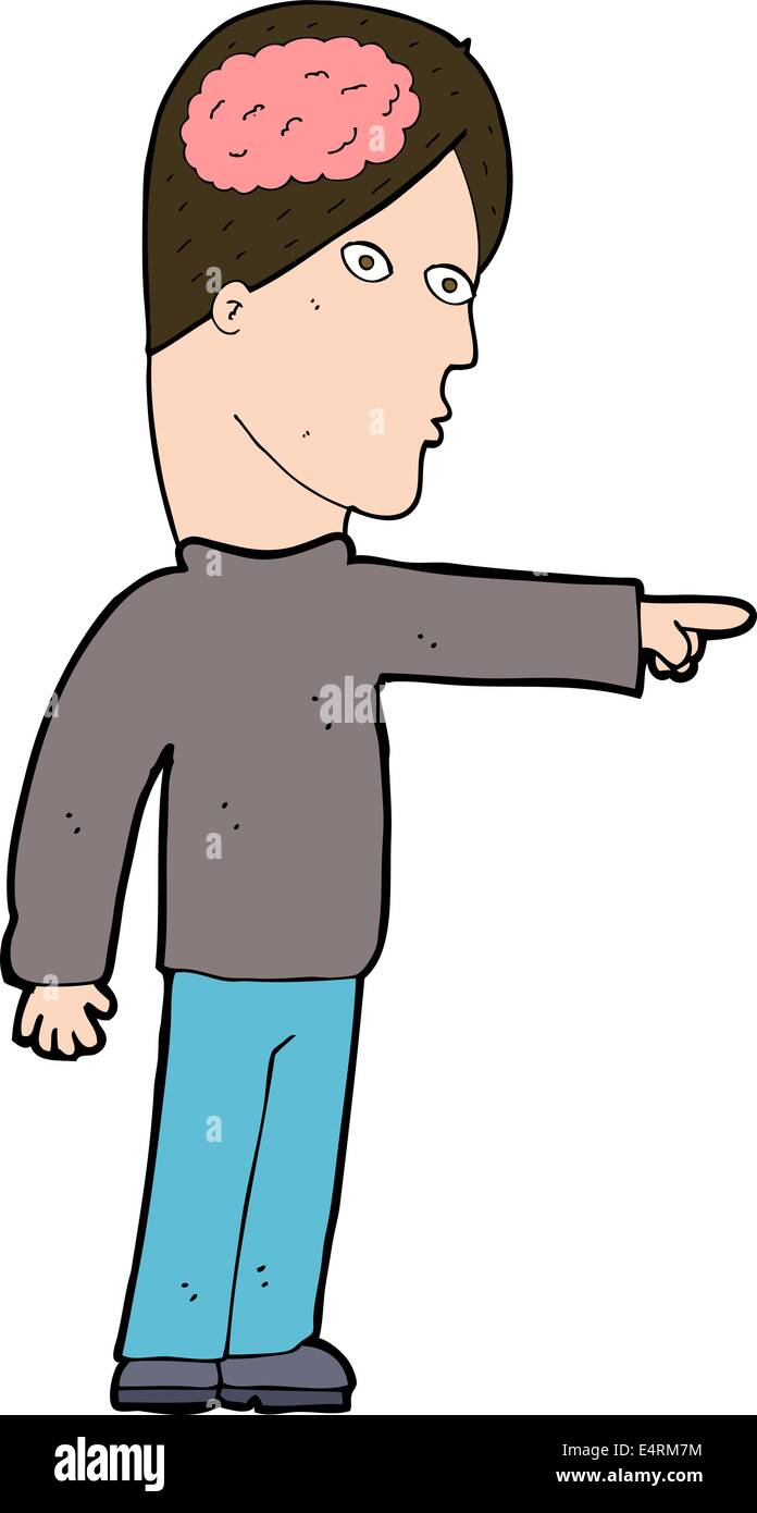 cartoon clever man pointing Stock Vector Image & Art - Alamy