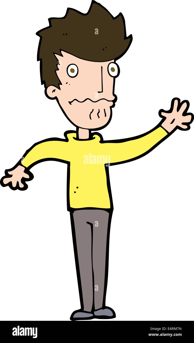 cartoon worried man reaching out Stock Vector Image & Art - Alamy