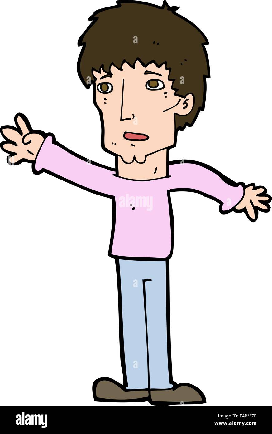 Cartoon man reaching out hand hi-res stock photography and images - Alamy
