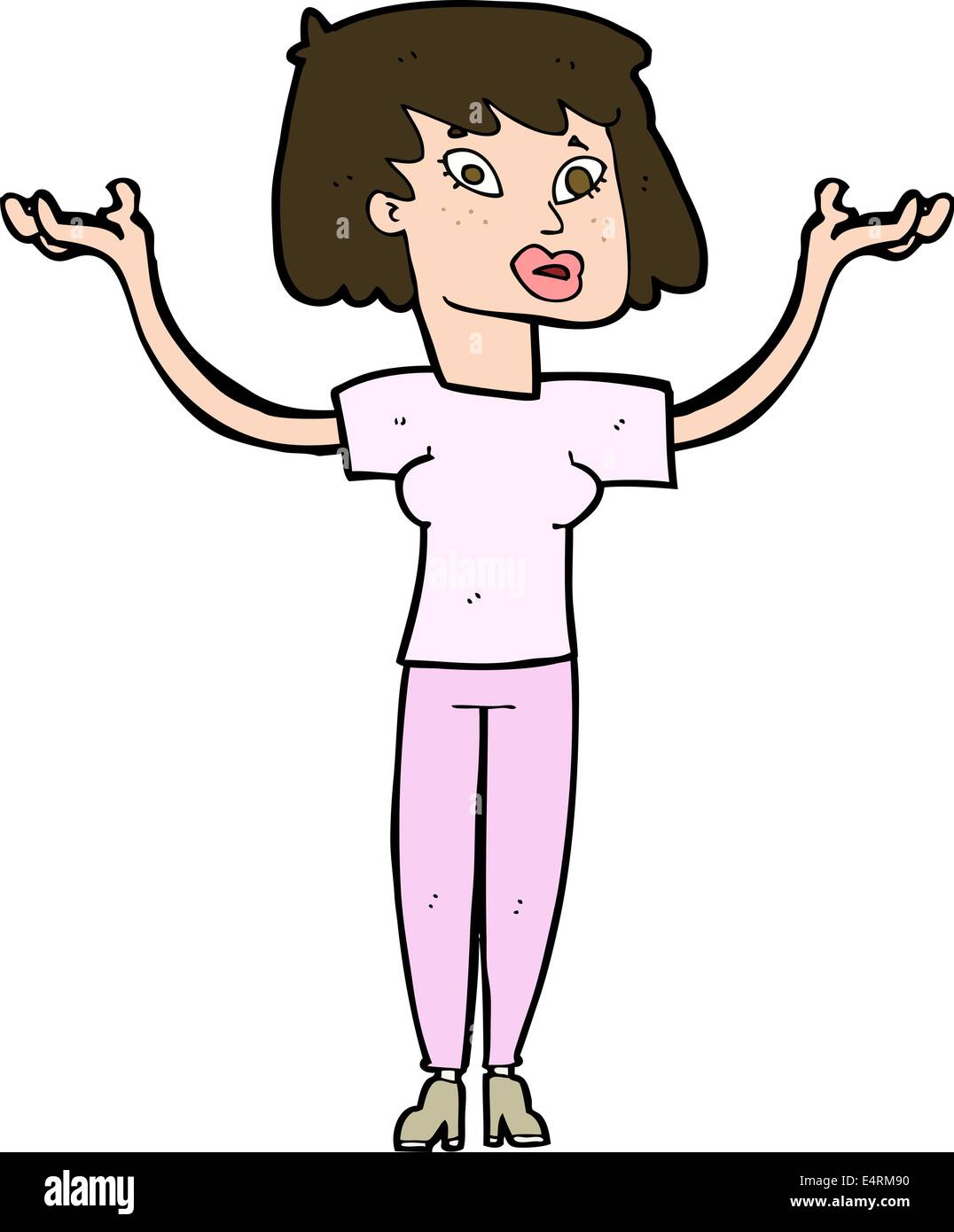 cartoon woman holding up hands Stock Vector Image & Art - Alamy