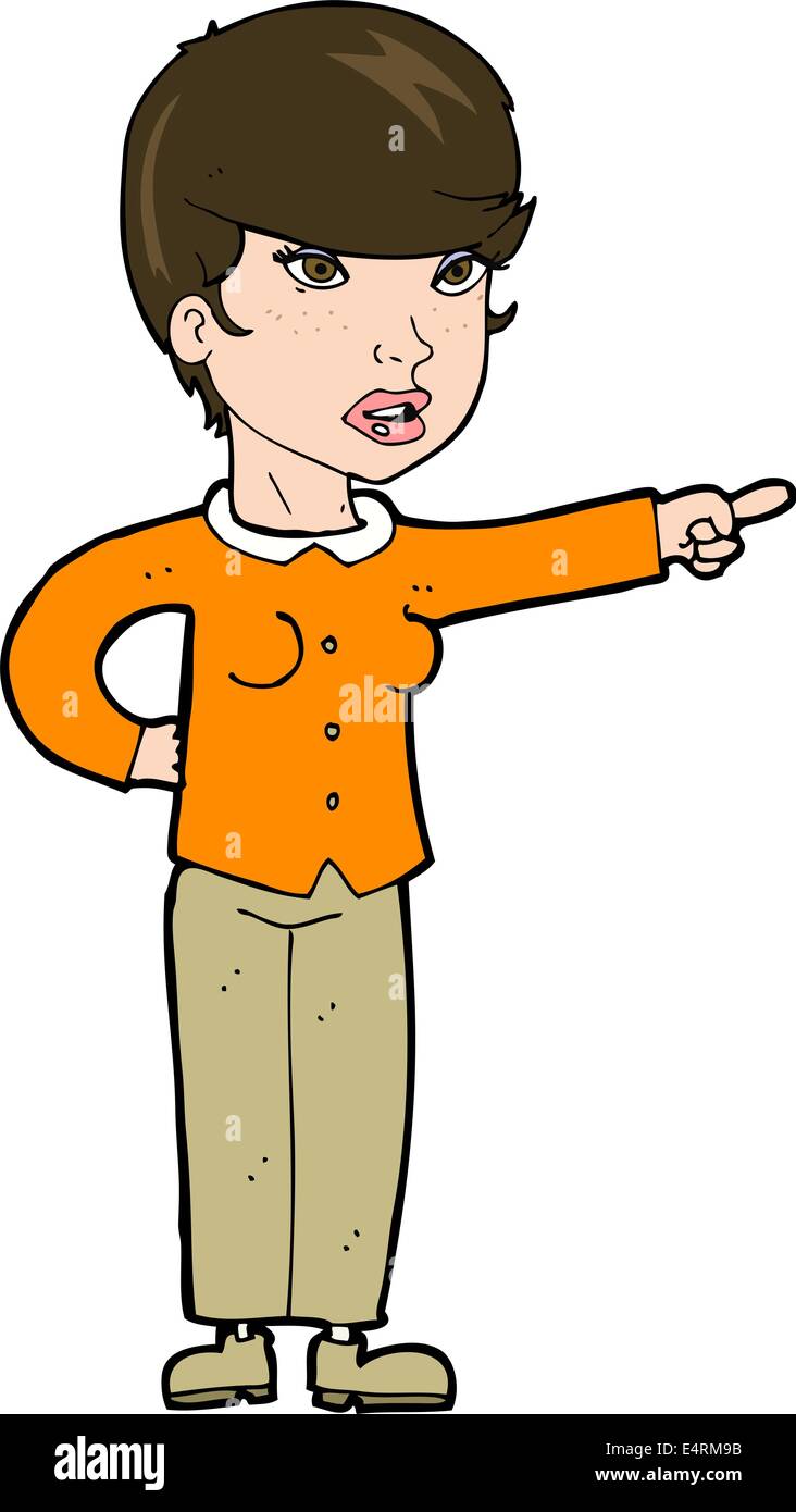 cartoon woman pointing finger of blame Stock Vector Image & Art - Alamy