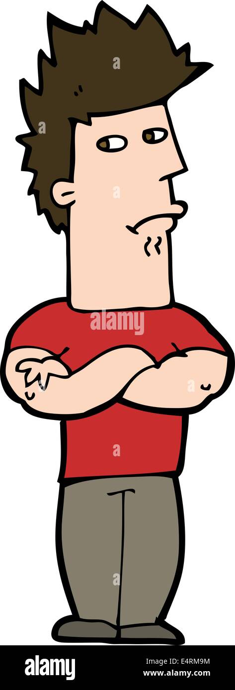 cartoon man sulking Stock Vector Image & Art - Alamy