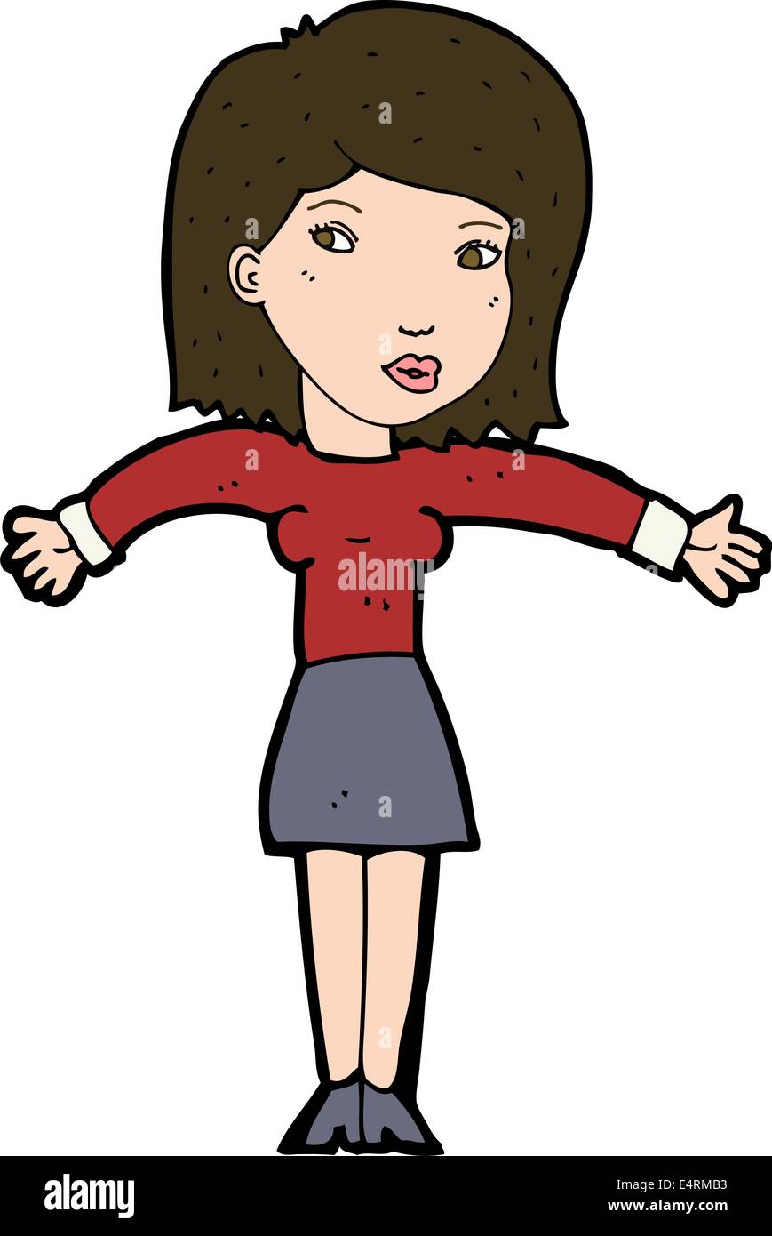 cartoon woman shrugging shoulders Stock Vector Image & Art - Alamy