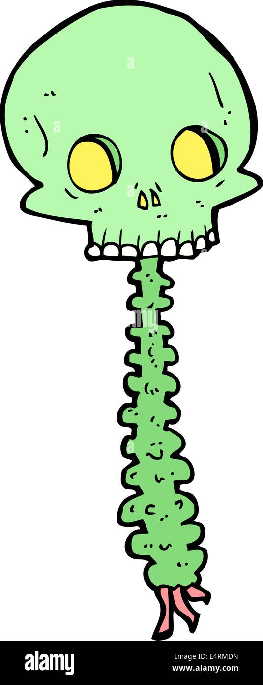 spooky cartoon skull and spine Stock Vector Image & Art - Alamy