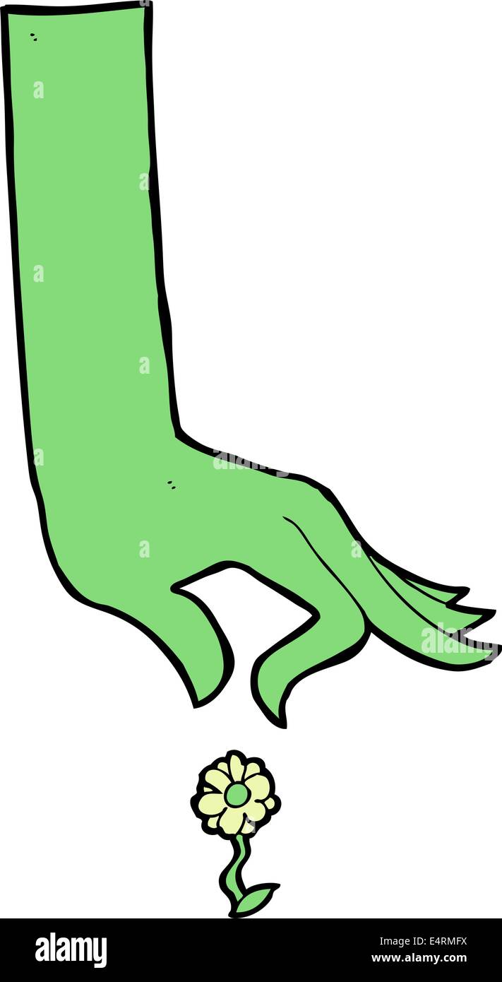 cartoon hand picking flower Stock Vector Image & Art - Alamy