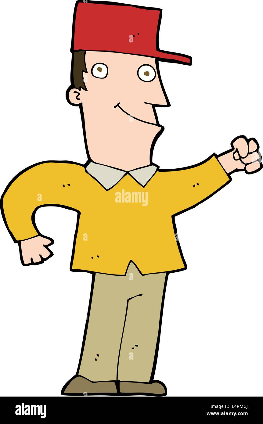 cartoon man punching air Stock Vector Image & Art - Alamy