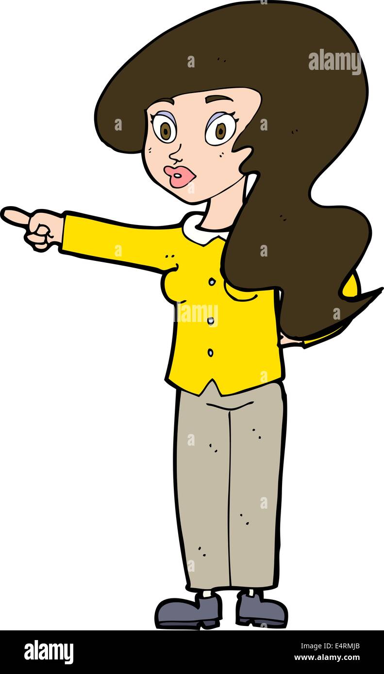cartoon pretty woman pointing Stock Vector Image & Art - Alamy
