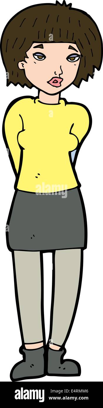 cartoon shy woman Stock Vector Image & Art - Alamy