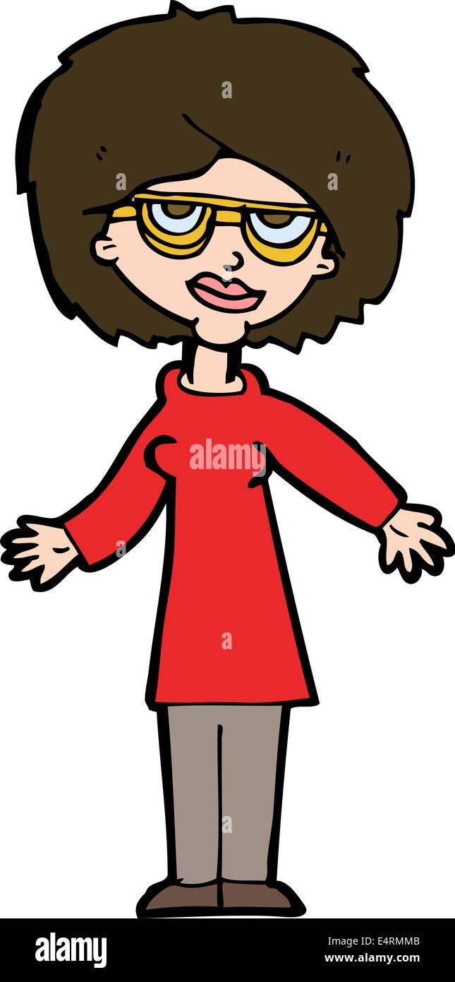 cartoon woman wearing glasses Stock Vector Image & Art - Alamy