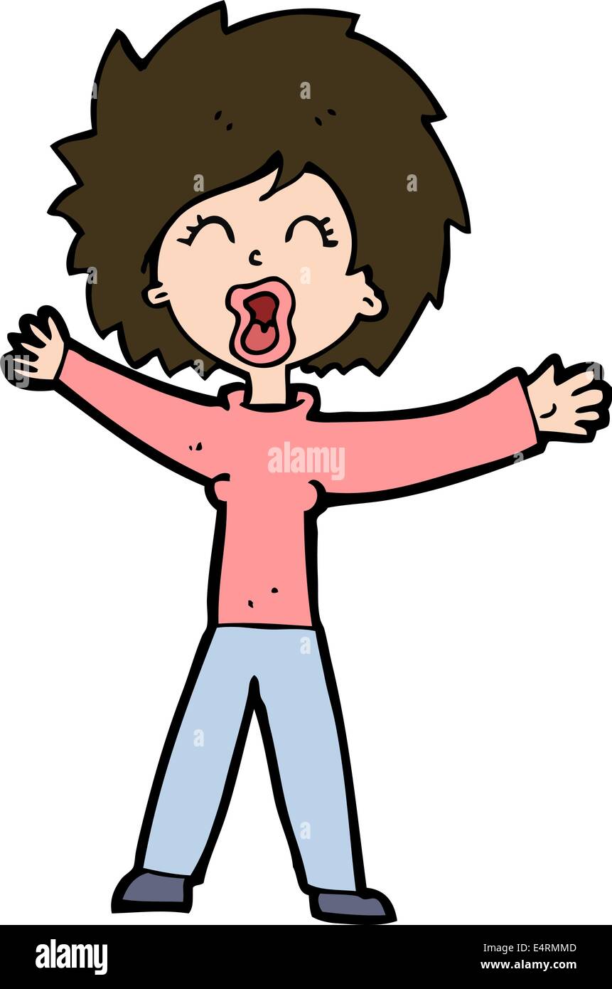cartoon woman shouting Stock Vector Image & Art - Alamy