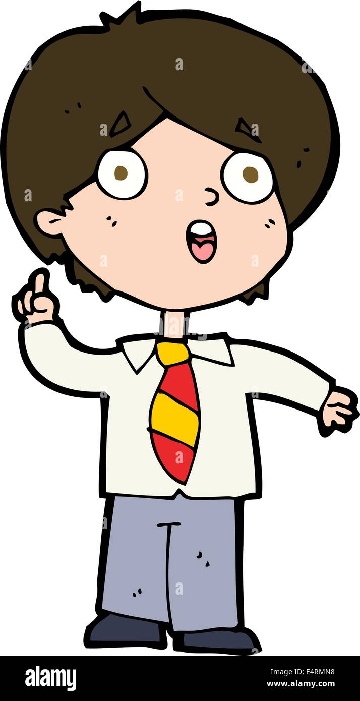 cartoon schoolboy answering question Stock Vector Image & Art - Alamy